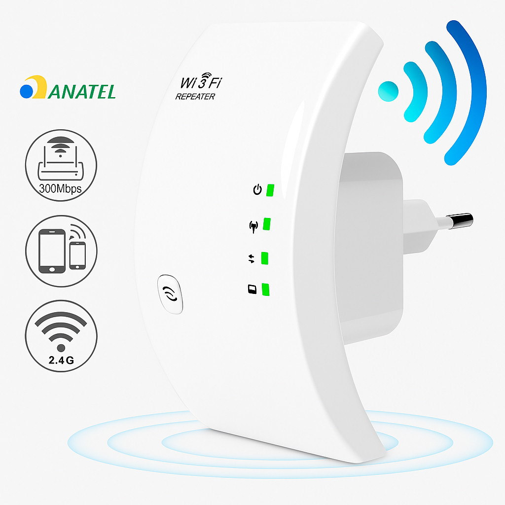 Repetidor e Expansor de Wi-Fi Kapbom X330 Alcance Estendido Wireless ...