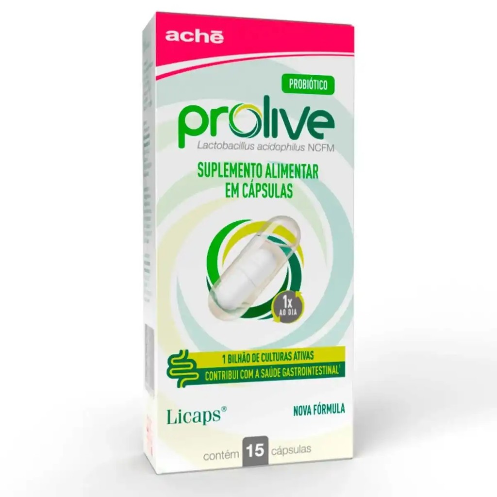 Prolive Suplemento Alimentar Probiotico 15 capsulas - Ache | Shopee Brasil