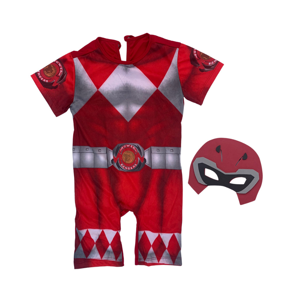Fantasia Infantil Power Ranger Vermelho Roupa Vermelha Power Ranger ...