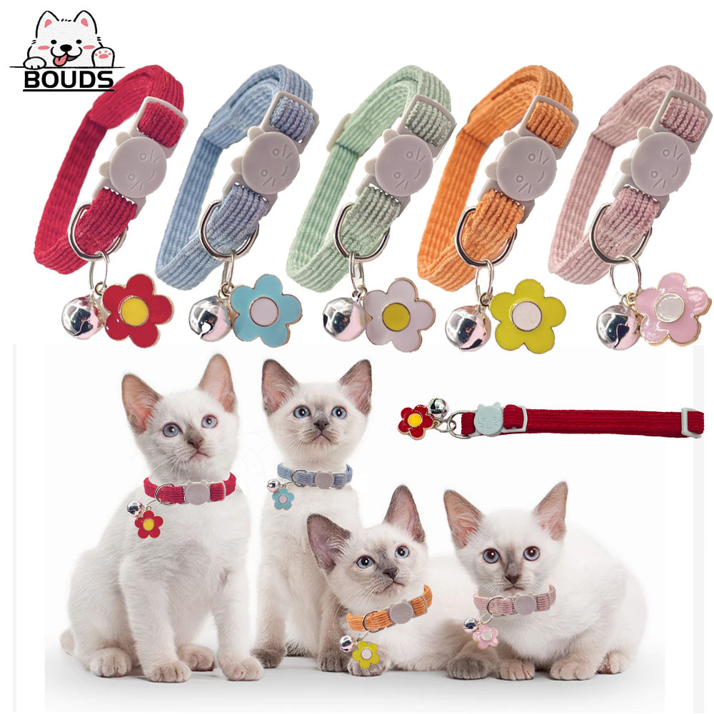 Coleira de pet, coleira decorativa e de pelúcia ajustável para gatos e ...