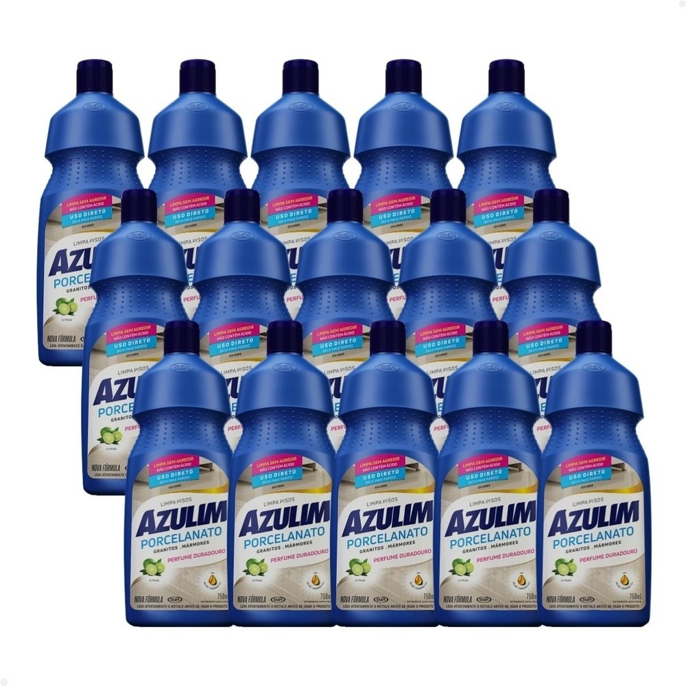 Kit 15 Limpa Porcelanatos Azulim Citrus - 750ml | Shopee Brasil
