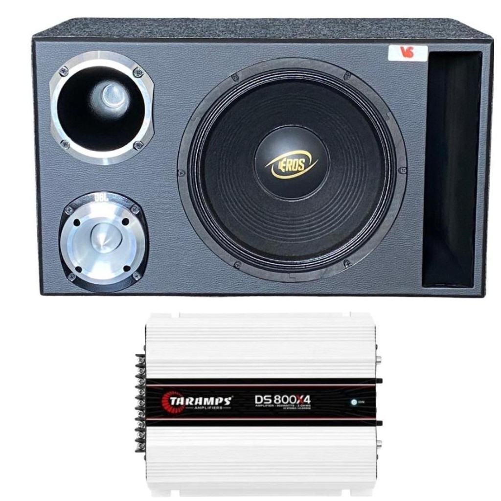 Caixa Trio 12" + E-450lc + D200-x + St400 + Modulo Taramps | Shopee Brasil