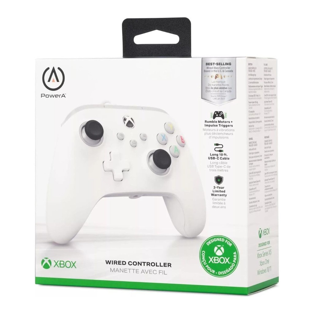 White wired xbox one controller store