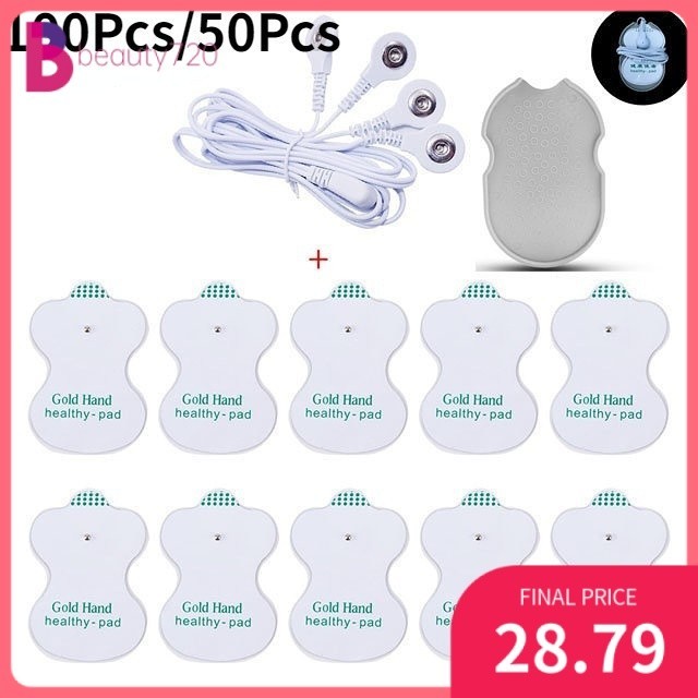 100 Eletrodos (50 Pares) Pads P/ Aparelho Fisioterapia Tens Fes ...