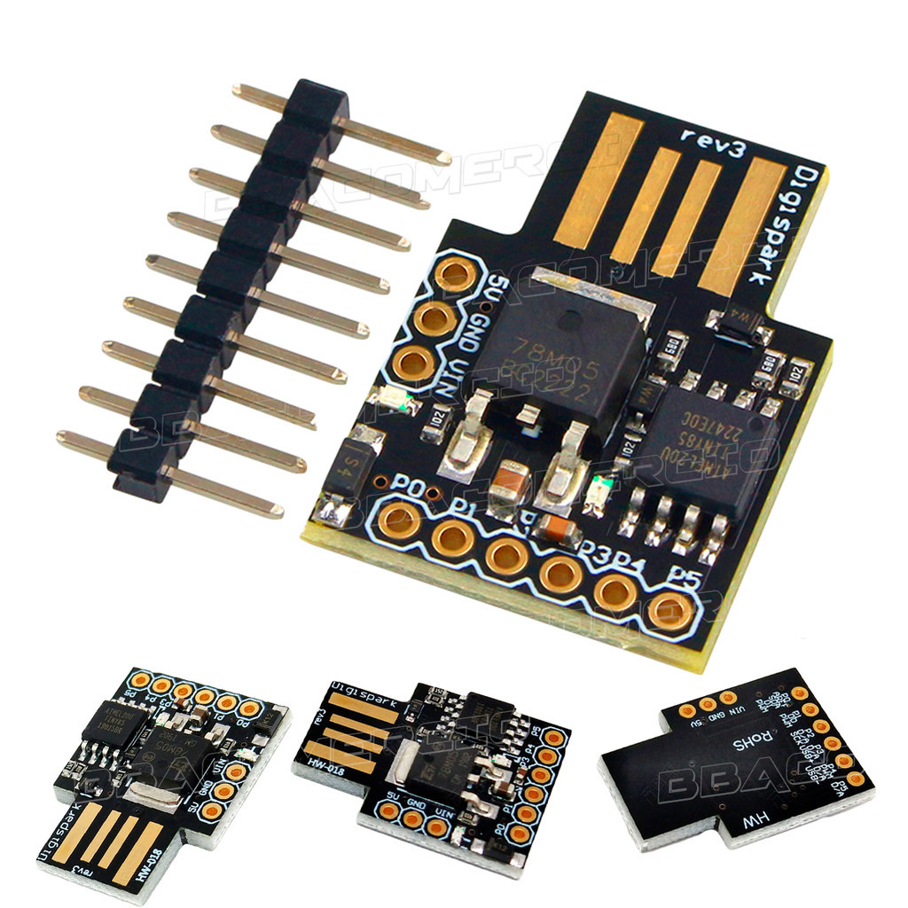 Placa Arduino Digispark I2c Spi Pwm Adc Attiny85 Usb Dev | Shopee Brasil