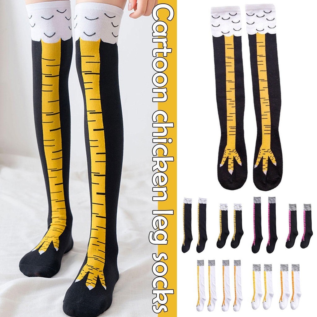 Meias De Perna De Frango Cartoon Crazy Funny Chicken Foot Joelho De ...