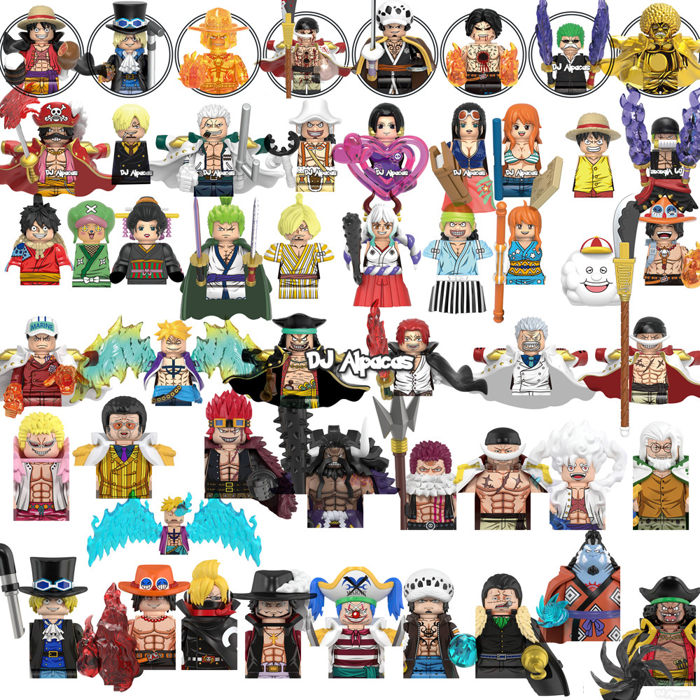 One Piece Building Ace Roronoa Zoro Luffy Blocos Figuras Edward Newgate ...