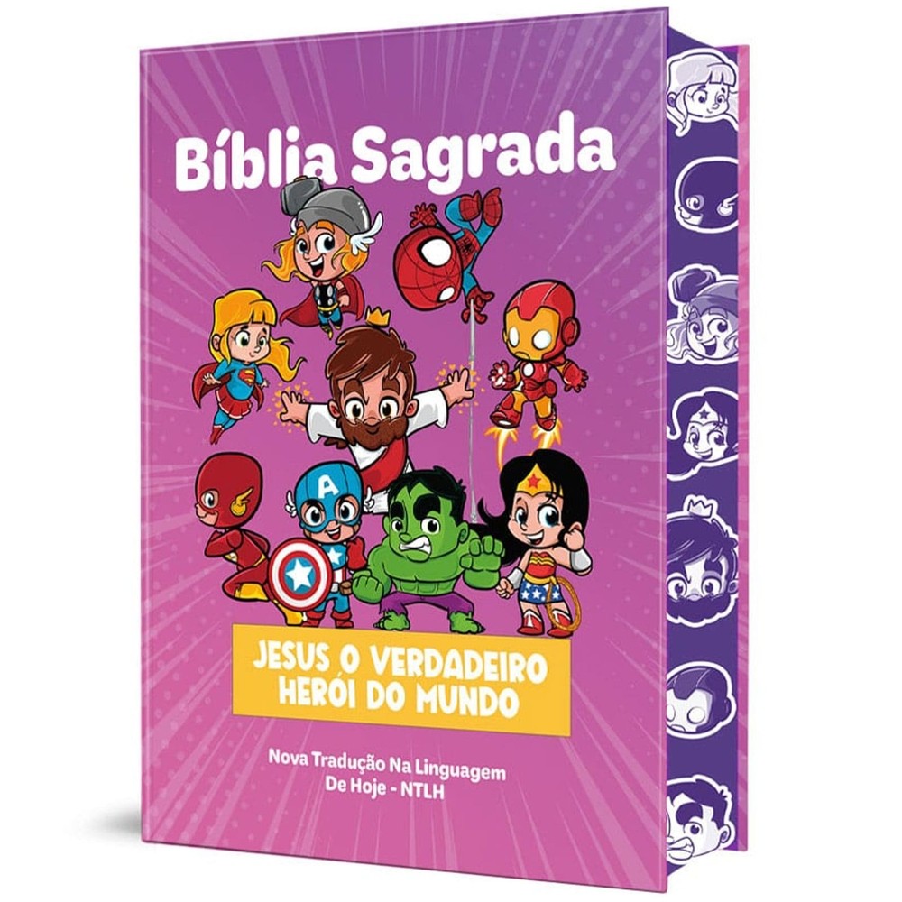 Bíblia Sagrada Jesus O Verdadeiro Herói Do Mundo | Capa Dura - Editora ...