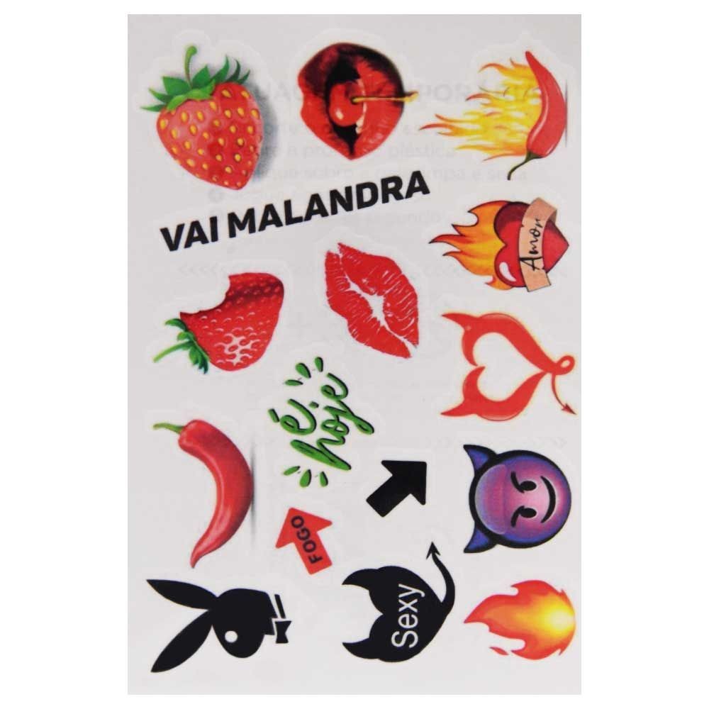 Tatuagem Temporária Sexy Vai Malandra Sensualidade Diversão 16 Desenhos ...