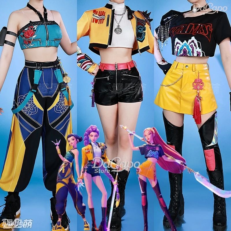 Huntrix K-Pop Mira Rumi Zoey Demon Hunters Palco Cosplay Roupas Traje ...