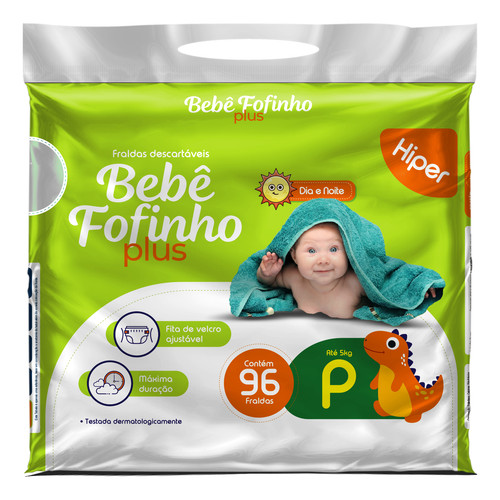 Fralda Bebê Fofinho Plus P c/96 Unidades | Shopee Brasil