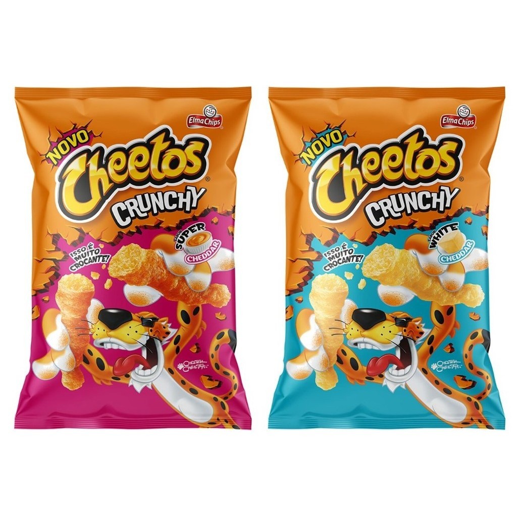 Kit 2 Cheetos Crunchy Super Cheddar e White Cheddar 78g Salgadinhos de ...