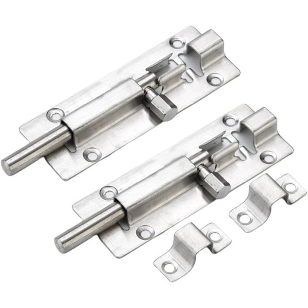 Kit com 2 Trancas / Ferrolho em Aço Inox 2.5 Polegadas | Shopee Brasil