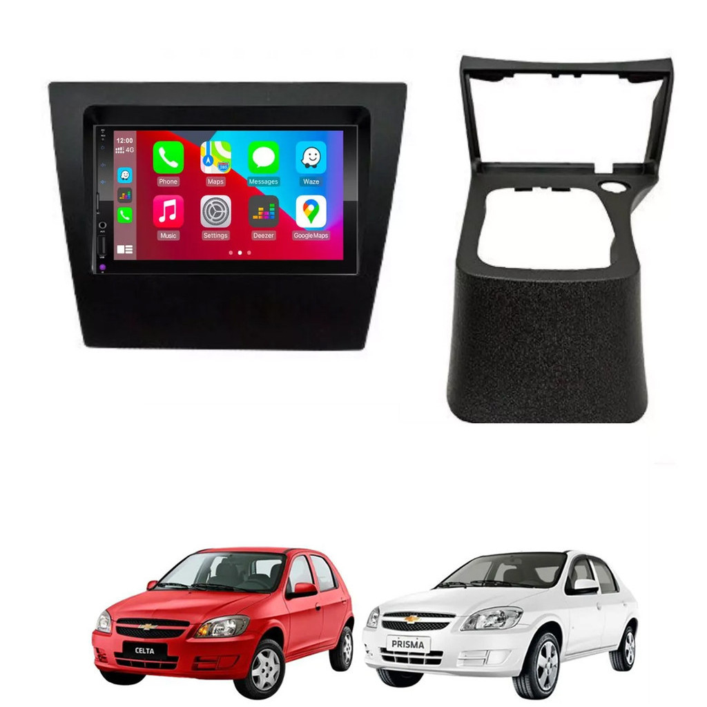 Kit Multimídia Celta Prisma 2006 / 2015 Android 7 Pol GPS - 701K FirstOption - Faz a Boa!
