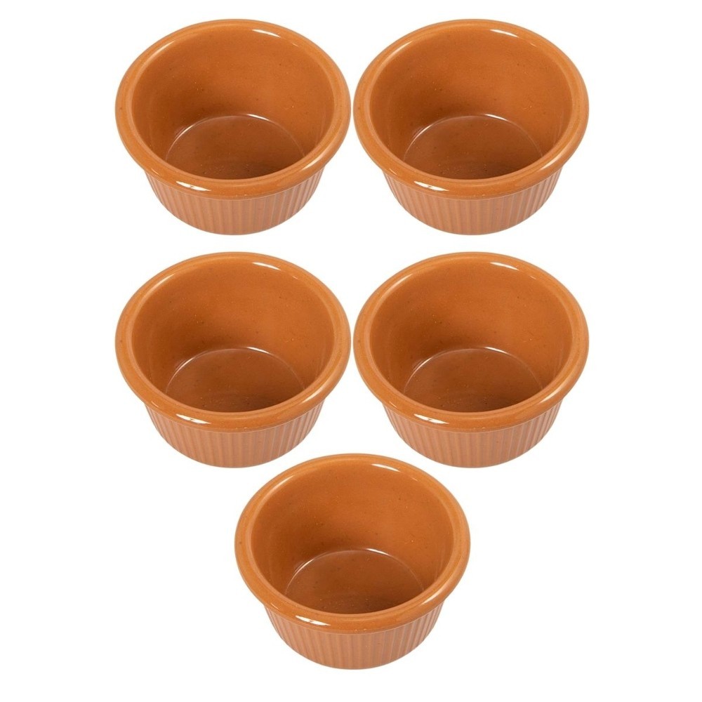 5 Ramekins Molho 90ml Terracota 100% Melamina Gourmet Mix | Shopee Brasil
