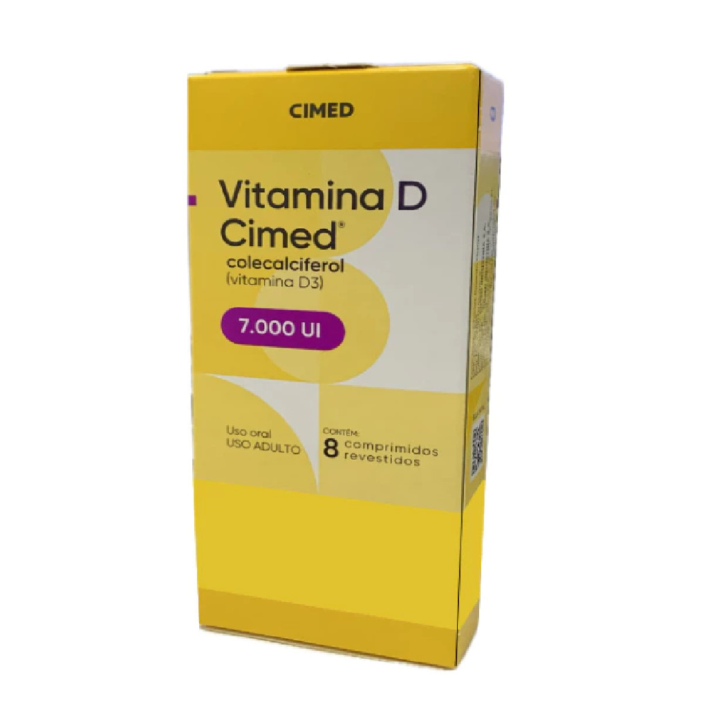VITAMINA D 7000 COM 8 CAPSULAS GELATINOSAS CIMED | Shopee Brasil