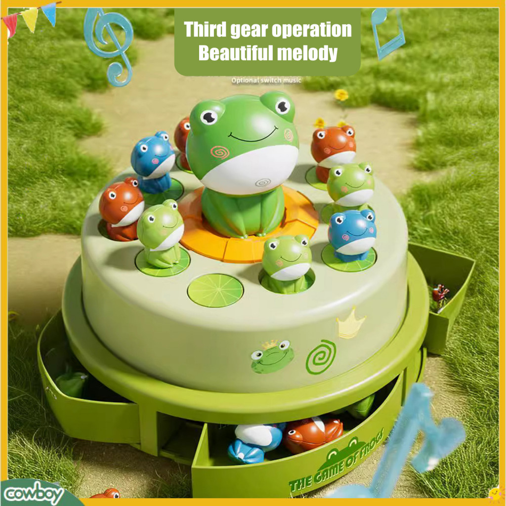 Electric Bounce Frog Toy Cartoon Turntable Launcher Game Educational ...