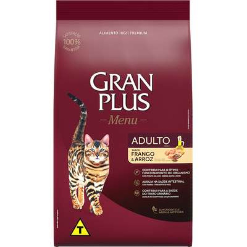 Ração Gran Plus Menu Gatos Adultos Frango E Arroz 10,1kg | Shopee Brasil