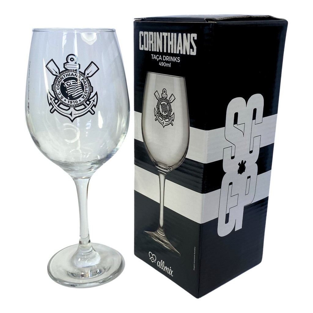 Taça de Drinks Vidro Corinthians | Shopee Brasil