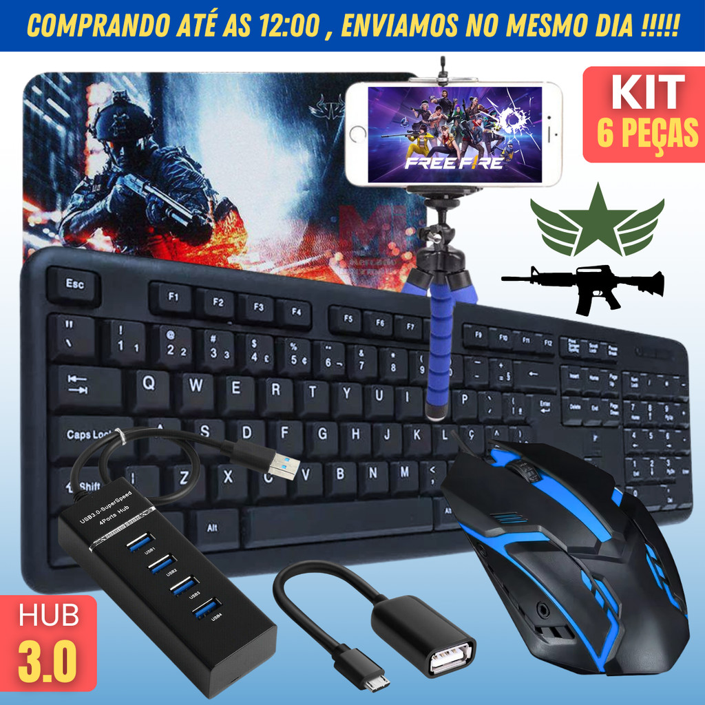 Kit Mobilador Gamer Completo Promoção Para Celular Com Teclado + Mouse ...