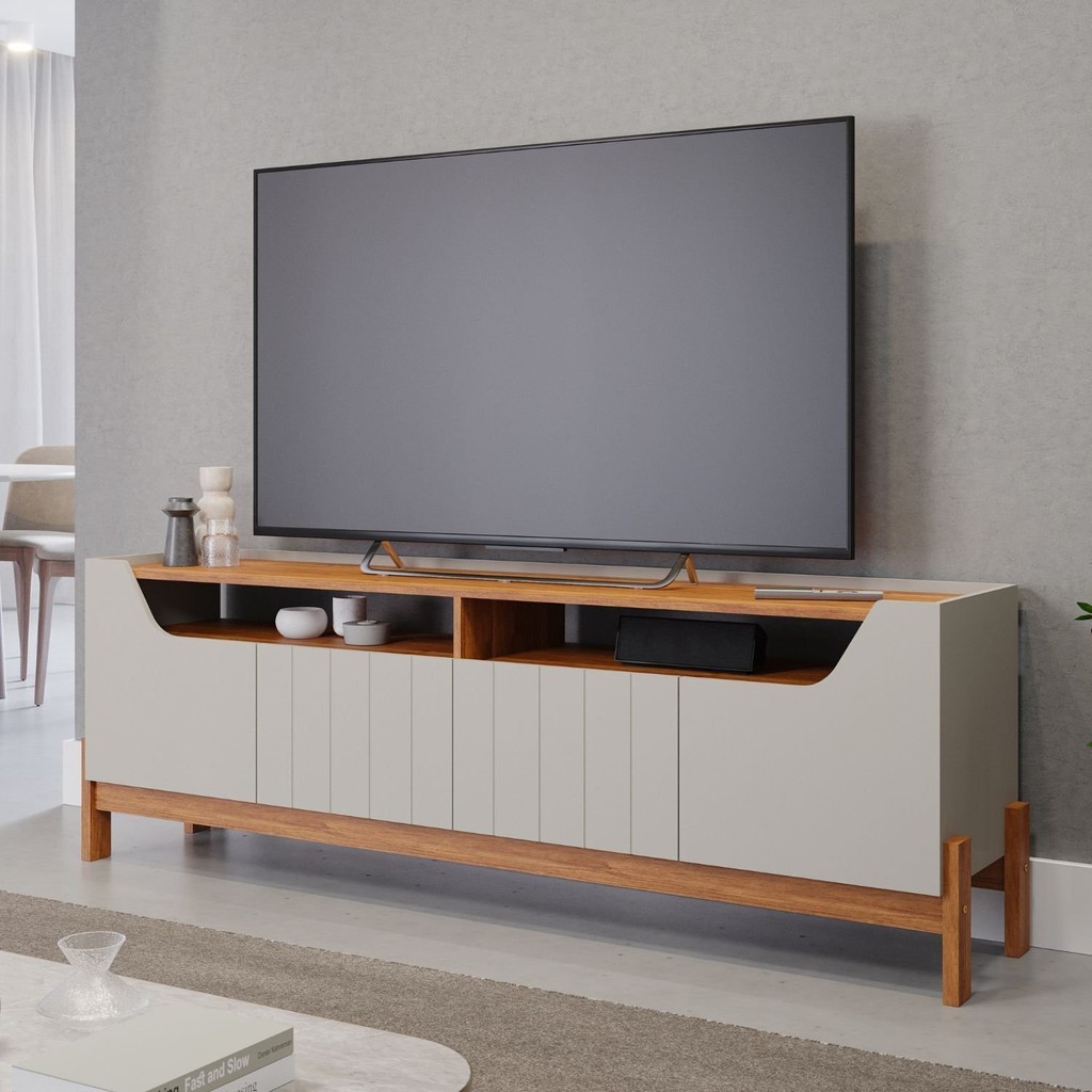 Rack para Tv de até 70 Polegadas, Moema ,180cm Off White/Cinamomo | Shopee Brasil