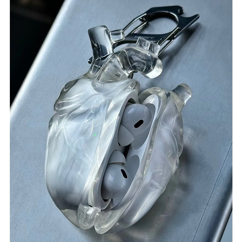 JH Spot Transparente Coração airpods3 Caixa de fone de ouvido Sensação ...