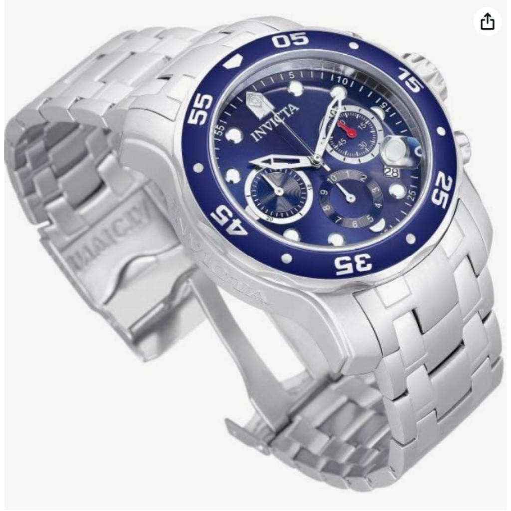 Relógio Masculino de Pulso Invicta Pro Diver Prata e Azul - Super Luxo ...