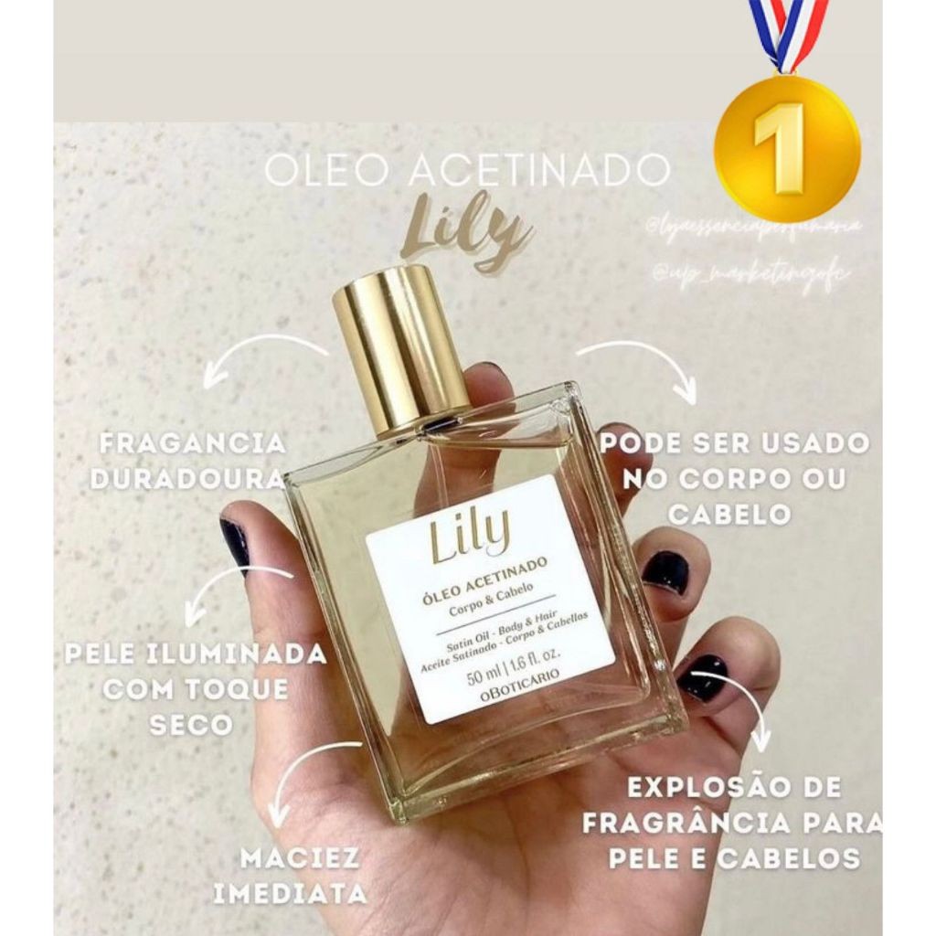 KIT lili 350ml creme e perfume acetinado corpo e mãos hidratante lily ...