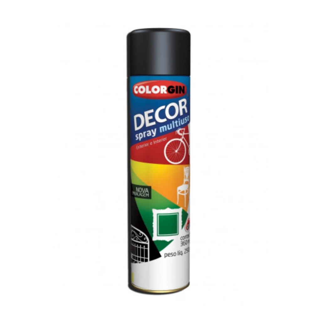 Tinta Spray Colorgin Uso Geral Preto Fosco – 350ml | Shopee Brasil