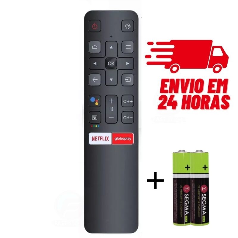 Controle TV TCL Smart Android Rc802v 55p8m C6 C6us Netflix Globoplay ...