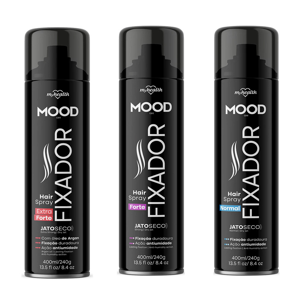 Hair Spray Fixador Mood MyHealth - Normal, Forte e Extra Forte | Shopee ...