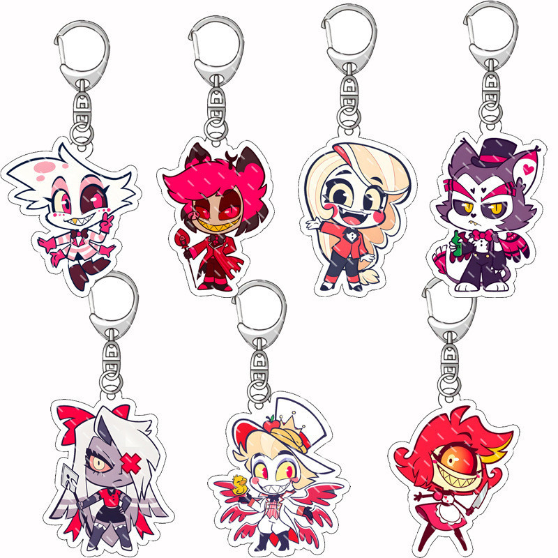2024 Hazbin Hotel Alastor Anime circundante acrílico KEYCHAIN Charlie ...