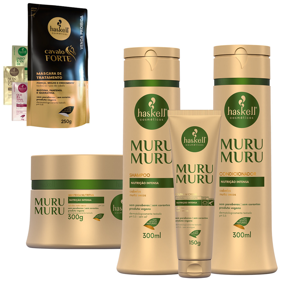 Kit Haskell Murumuru Sh Cond 300ml Mascara 300 + Polpa Creme | Shopee Brasil
