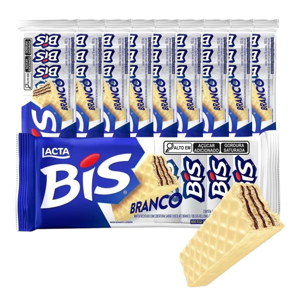 Bis Chocolate Branco Lacta Kit 10 Caixas com 16 unidades | Shopee Brasil
