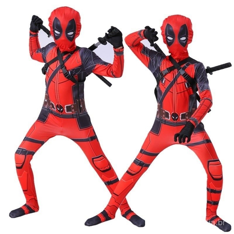 Kids Deadpool Pantera Veneno Capitão América Macacão Fantasia De ...