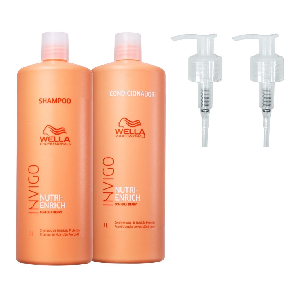 Kit Shampoo e Condicionador 1Litro Wella Nutri Enrich Original + 2 ...