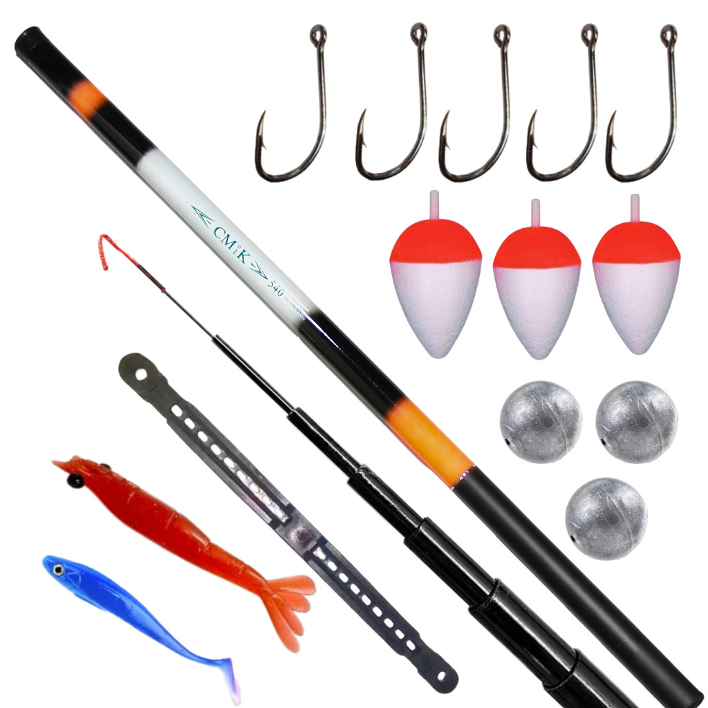 Kit Pesca Simples Barato Vara de Pesca Telescopica 1,80mts mais Anzol ...