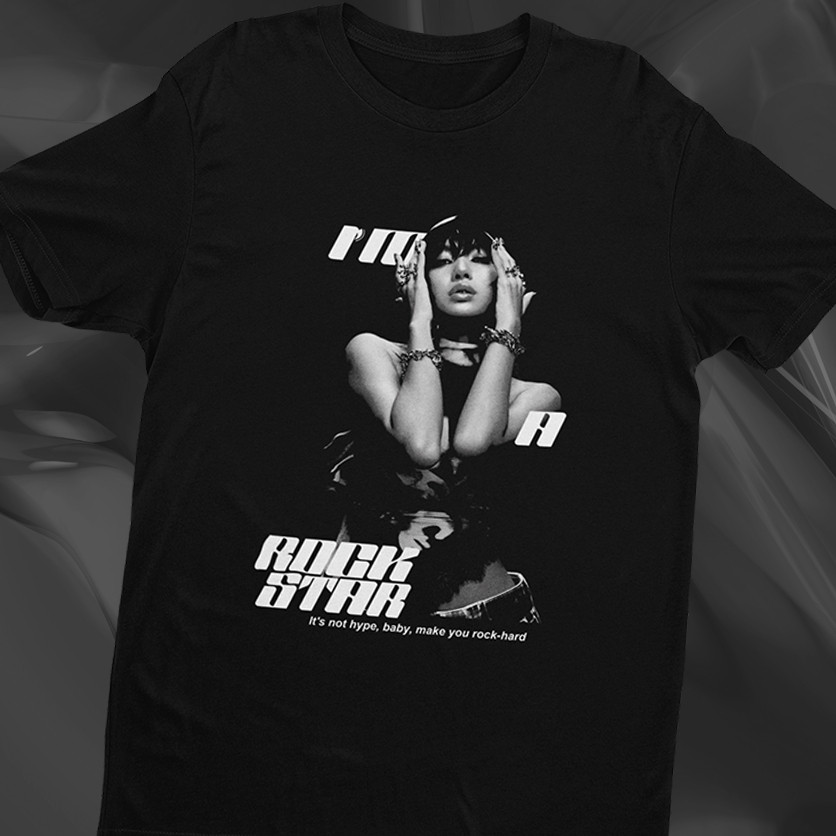 Camiseta Lisa Rockstar 100% Algodão Kpop | Shopee Brasil