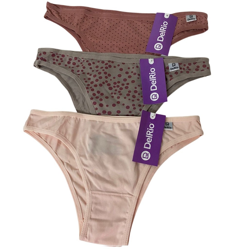 Kit Calcinhas Microfibra Del Rio 3 unidades - 522024 | Shopee Brasil