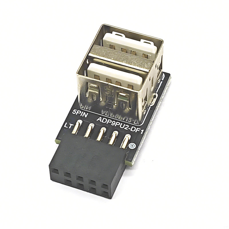 9pin Motherboard para 2 Portas USB2.0 Dual USB A 9 Pin Female Adapter ...