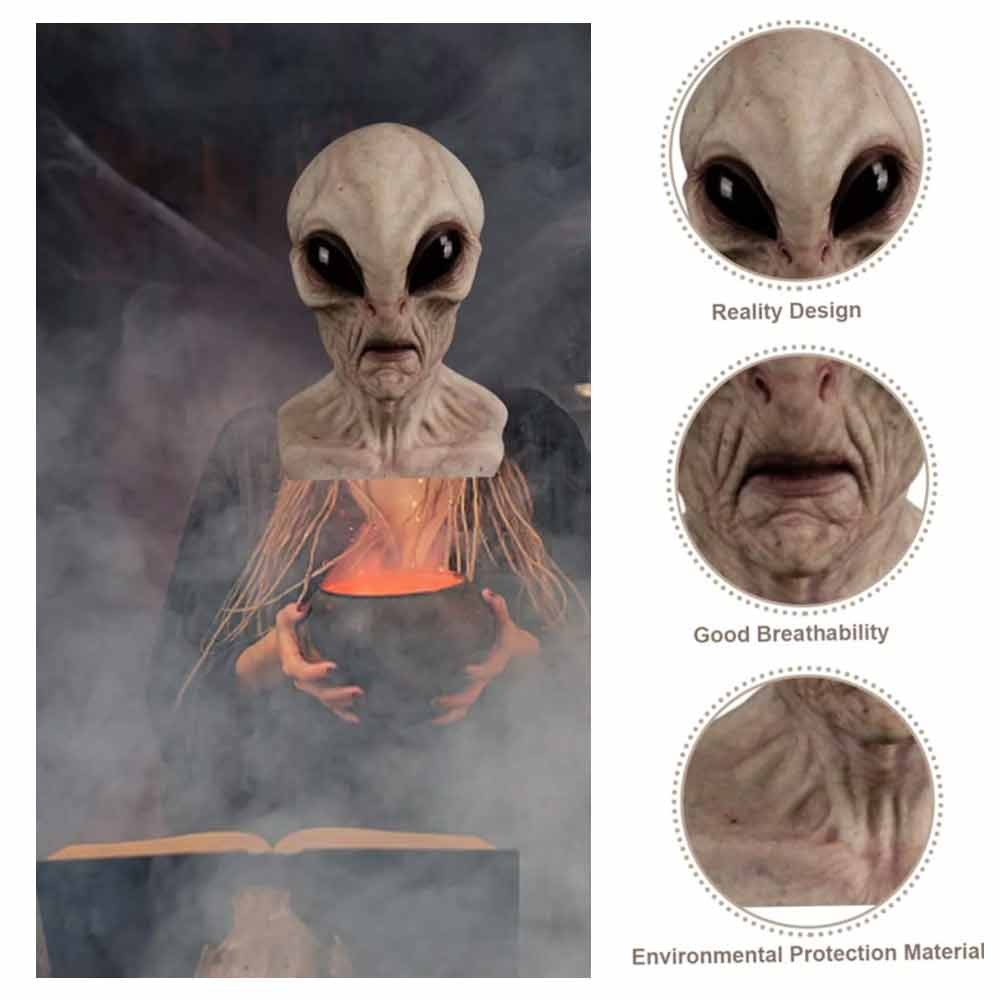 Alien Mask Creepy Halloween Masks For Adult Latex Full Head Party Props ...