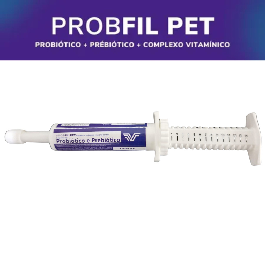 Probiótico e Prebiótico Probfil Pet Suplemento Vitamínico para Cães e ...