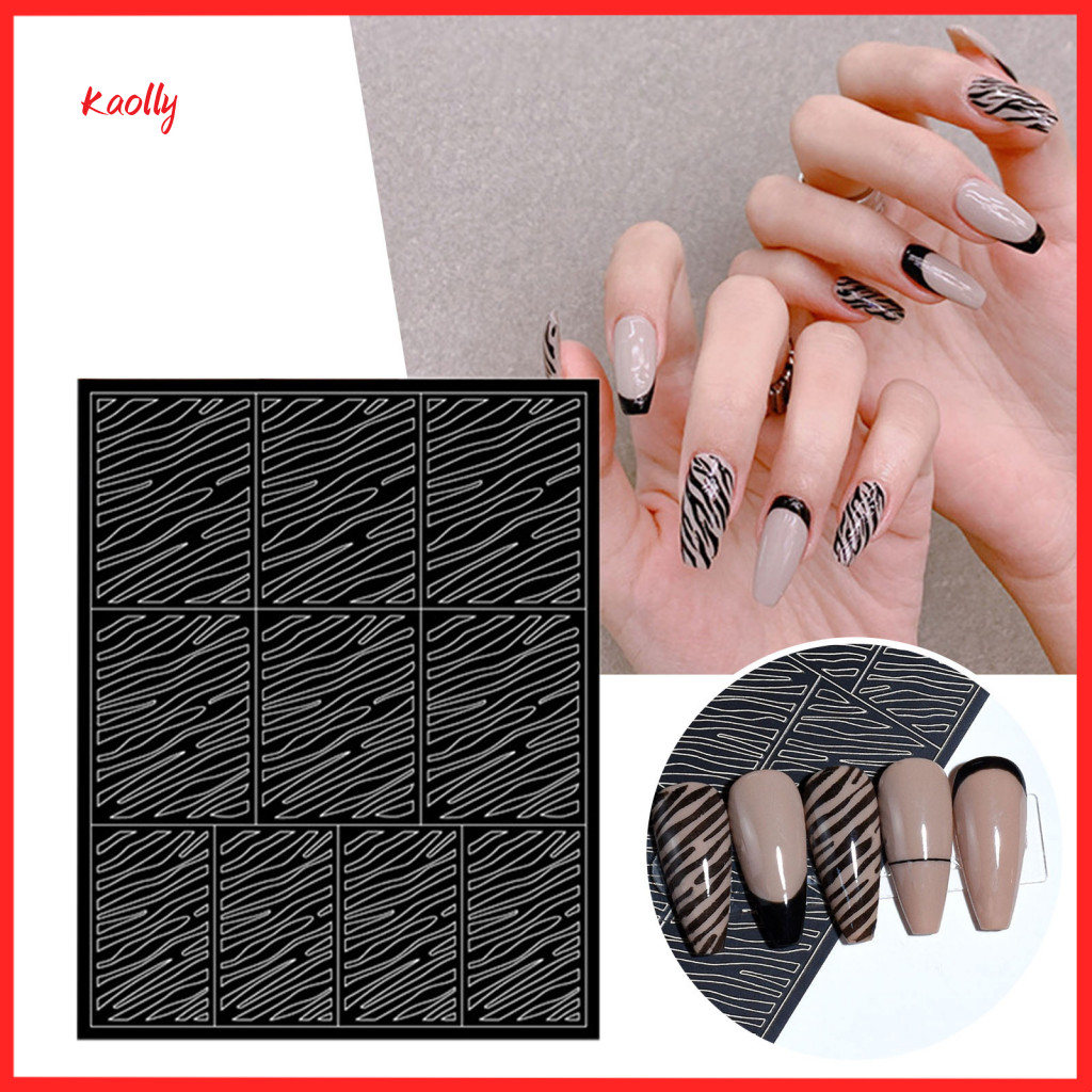 Gel Nail Stencil Stickers Fish Scale Pattern Stencils 6 Sheets Sticker ...