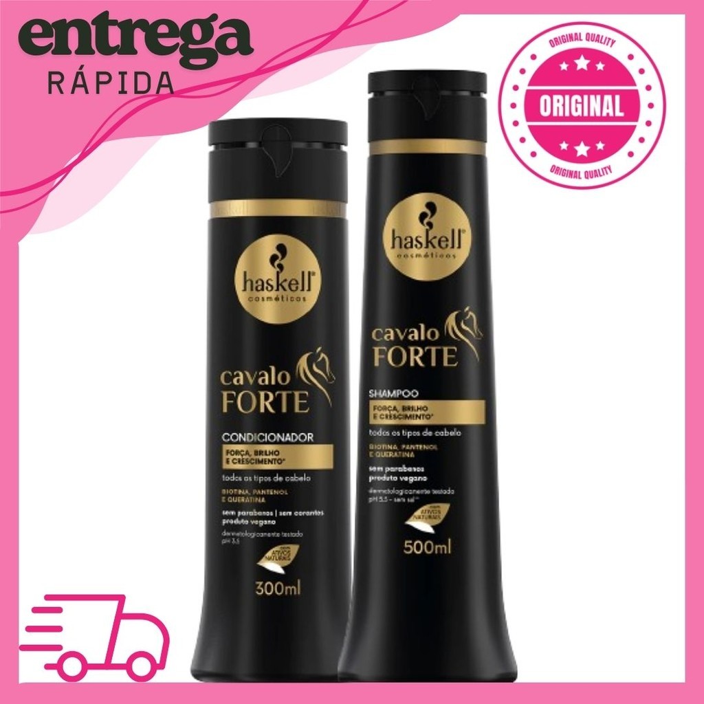 Kit Shampoo e Condicionador Cavalo Forte Kaskell – Força, Crescimento e ...