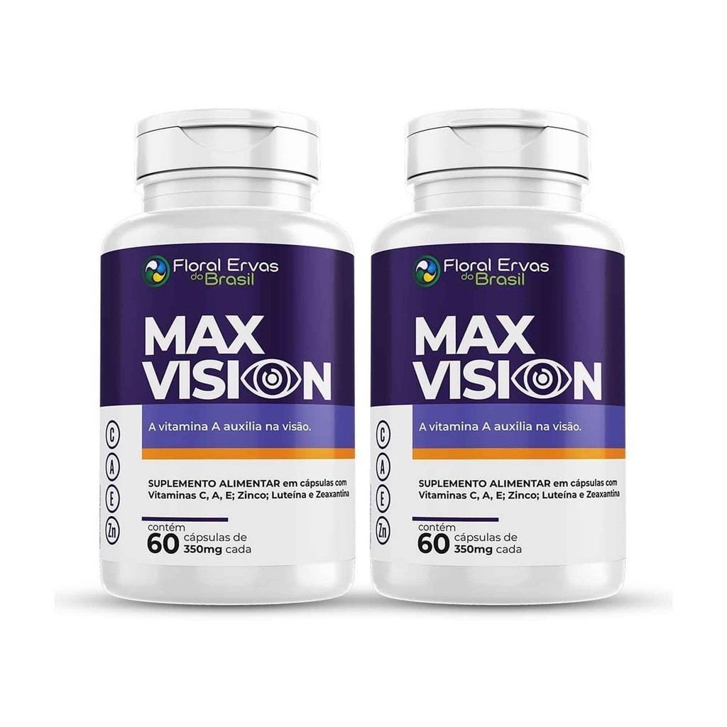 Kit 2x Max Vision 2x60 cps Saúde Dos Olhos Luteína Zeaxantina Floral Ervas do Brasil | Shopee Brasil