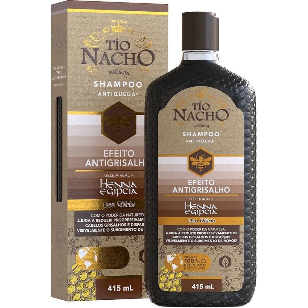 Shampoo Antigrisalho Tio Nacho Henna Egipcia Vegetal 415ml | Shopee Brasil
