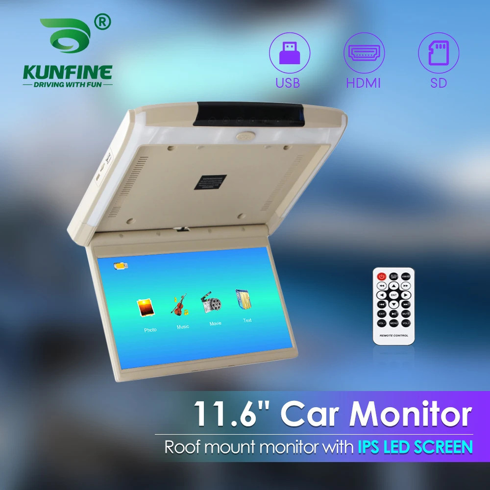 111.6 Monitor De Teto Para Carro TV Com Tela De Vídeo HD 1080P IPS Luz ...