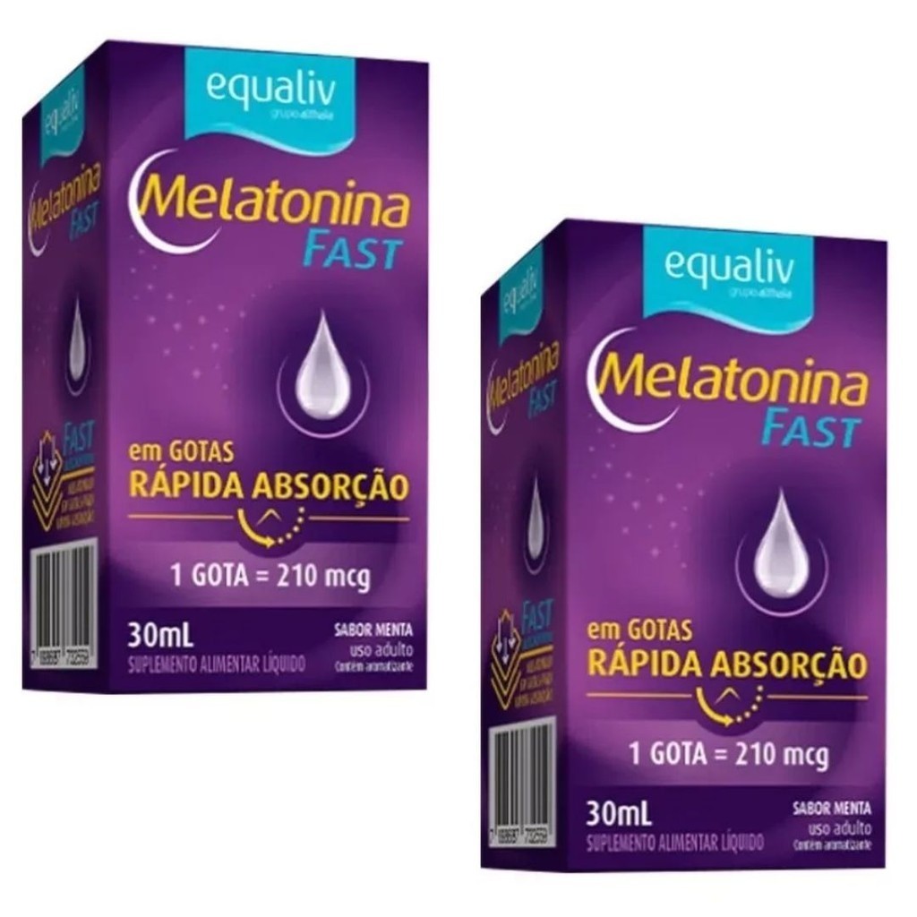 Kit Com 2 Melatonina Fast Equaliv 30ml 210mcg/gota (cada) | Shopee Brasil