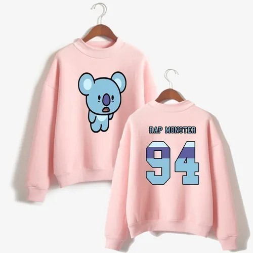 Moletom Bts Bt21 Rap Monster 94 Kpop Koya Gola Redonda em Algodão ...