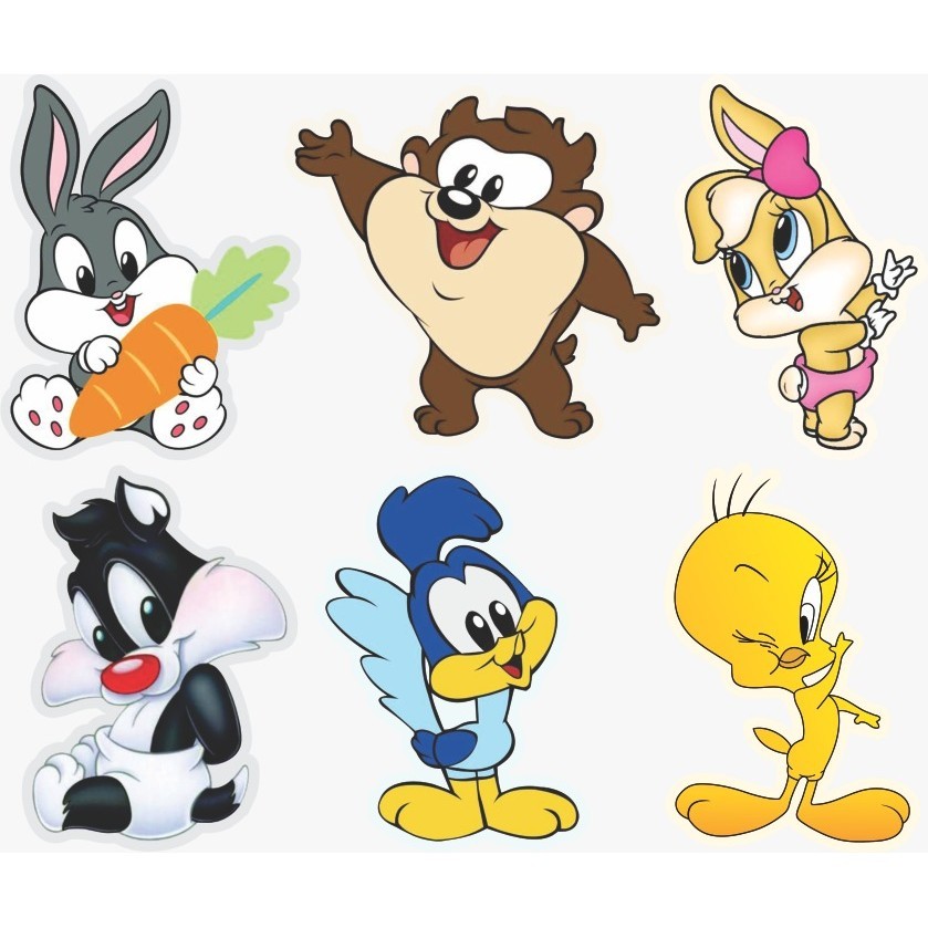 Kit Display de Mesa 15 Peças Festa Baby Looney Tunes MDF 10 cm Altura ...